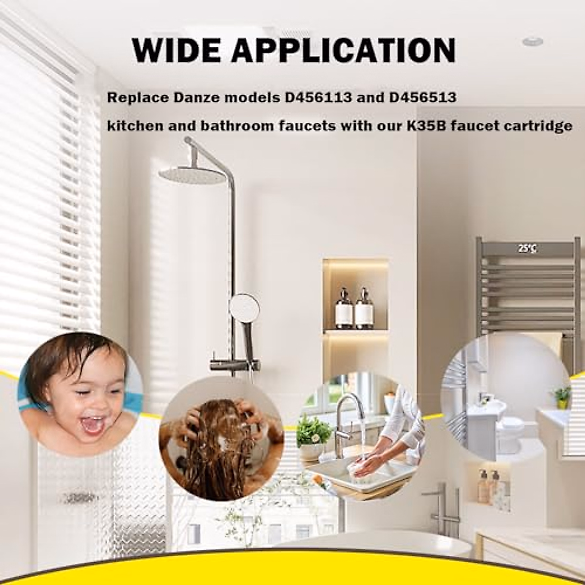 Kerox K35B 35 mm Faucet Cartridge Replacement - Single Lever OEM Faucet Part, Fits American Standard 7038, La Torre & Delta Faucets