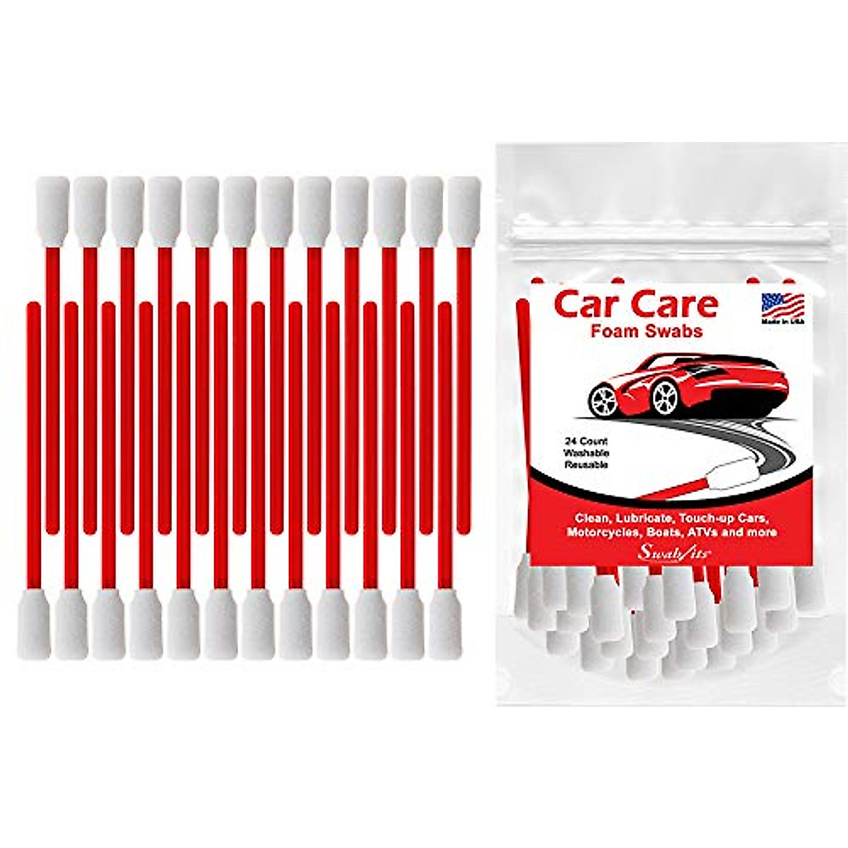 Swab-its® 24-Piece Package of Auto Detailing Car Care Foam Swabs: 87-7904 Made in The USA