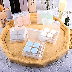 Kingrol 24 Pack Mini Clear Plastic Storage Containers with Lids, 2.9 x 2.9 x 1 Inch Empty Hinged Boxes for Beads, Jewelry, Tools, Craft Supplies, Flossers, Fishing