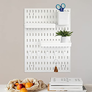 LIFKOME Peg Board Rack Door Back Pegboard Wood Panels for Wall Pegboard Wall Panel Kits Craft Organizer Room Organizers Home Tools Pegboard Storage Rack Login White Plastic Office Bracket