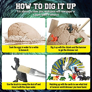 XXTOYS Dino Egg Dig Kit, Unearth Jumbo Dino Egg with 12 Different Dinosaur Toys - Educational Science STEM Toys for Kids 5-7, Dinosaur Eggs Toys Easter Gifts for Boys & Girls