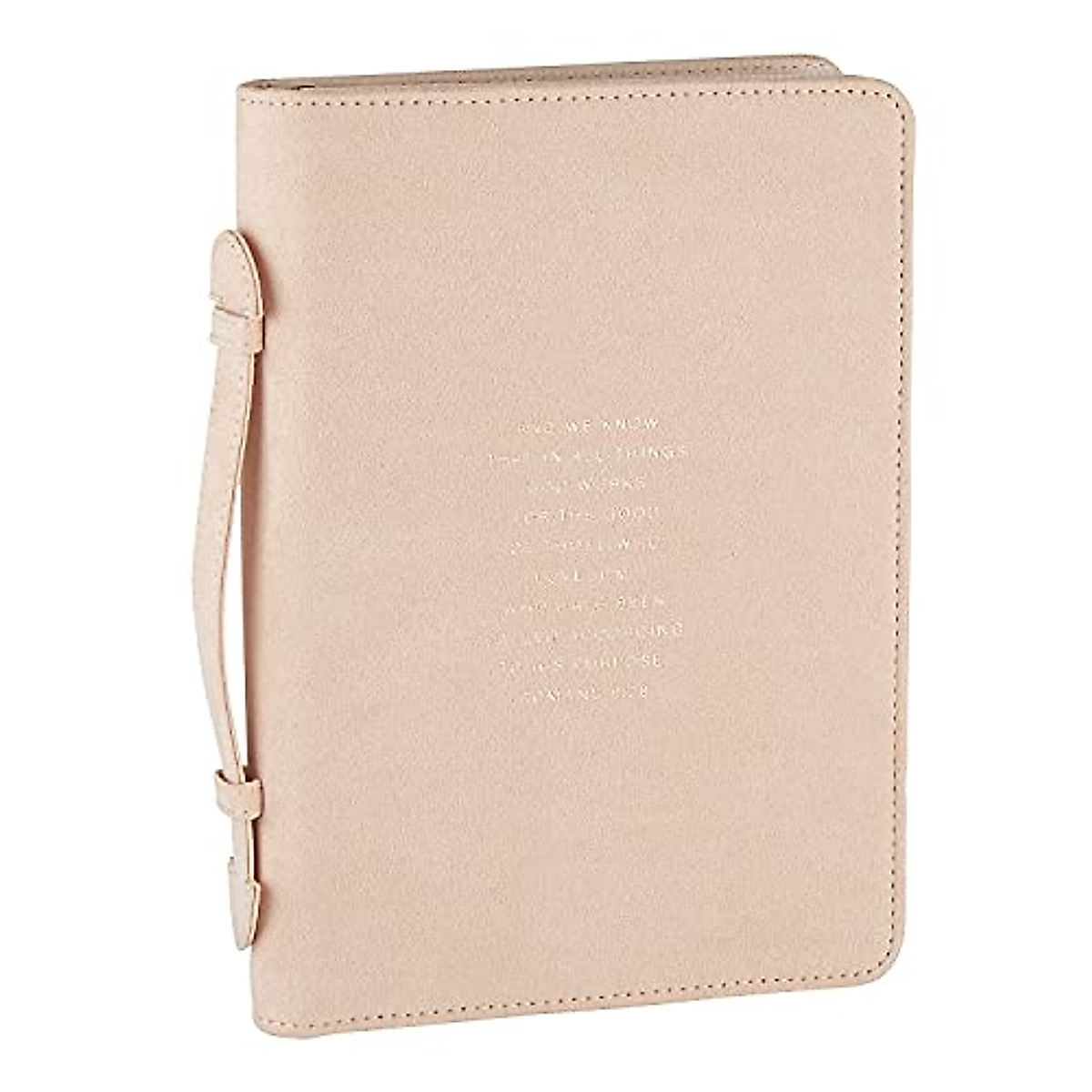 Creative Brands Faithworks-Simply Faith Collection Suede Bible Cover, 7 x 10-Inch, Peach-Romans 8:28