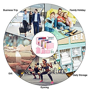 Blibly Packing Cubes for Suitcase, 9 PCS Lightweight Travel Luggage Organizers Set, Waterproof Luggage Packing Cubes for Travel Accessories(Pink)