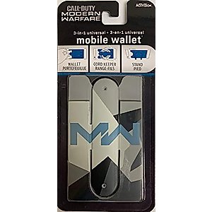 Call of Duty Modern Warfare Urban Camouflage Cell Phone Wallet w/Stand 3 in 1 Holds Credit Cards, Stand and Cord Keeper
