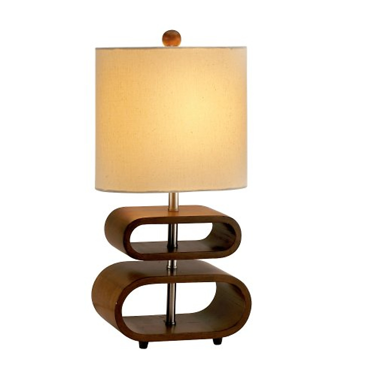 Adesso 3202-15 Rhythm Table Lamp, 19.5 in, 60 W Incandescent/13W CFL, Walnut PVC Veneer on MDF, 1 Table Lamp
