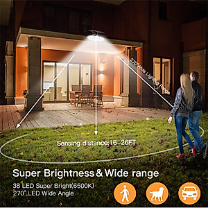 Led Solar Spotlight Home Garden Lighting Street Light Outdoor Human Body Induction Waterproof Wall Light from Dusk to Dawn, Suitable for Garden/Fence/Ditch, 2 Pieces
