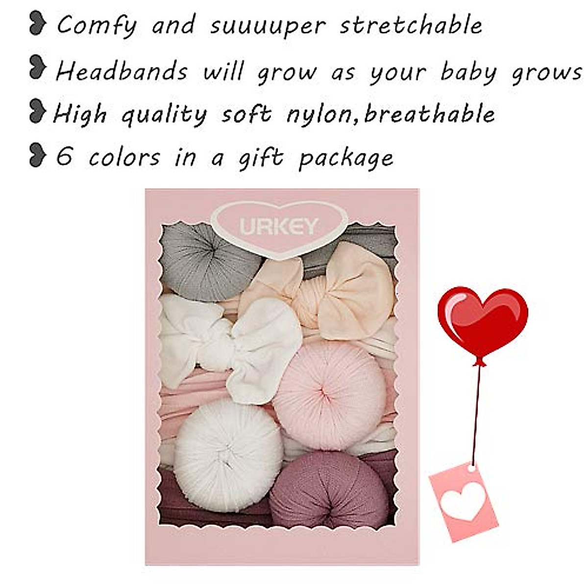 URKEY Soft Knot Headbands for Baby Girls - Handmade Hair Accessories for Newborn, Infant, Toddlers, and Kids