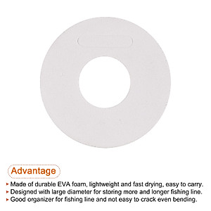 PATIKIL 1.77 Inch Fishing Line Spool, 1 Set/8 Pack EVA Foam Fishing Winding Board Plates Fly Fishing Gear Organizer with Case for Fishing Line Storage, White