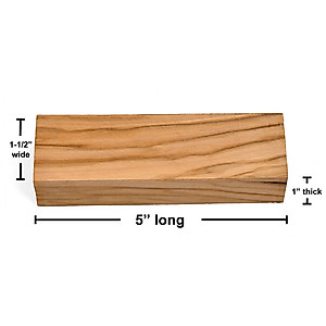 Texas Knifemakers Supply Olive Wood Knife Handle Block (Each Piece is Unique) 5" x 1-1/2" x 1"