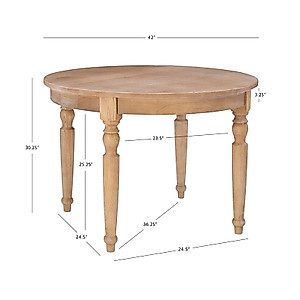 Linon Avalon Wood Round Dining Table in Light Brown