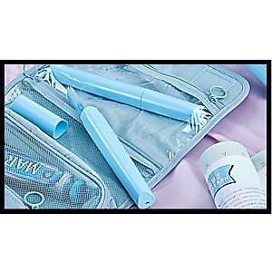 Travel Toothbrush Case Plastic Container Box Breathable Design with Air Hole More Toothbrush Tube for Home Daily Office Business Use (Light Blue)