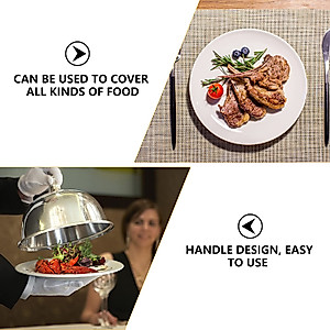 Hemoton Stainless Steel Food Cover Cheese Melting Serving Dome Dish Steak Cover Basting Steaming Cover Serving Dish Lid for Flat Top Griddle Grill Restaurant Home Kitchen (10 inch)