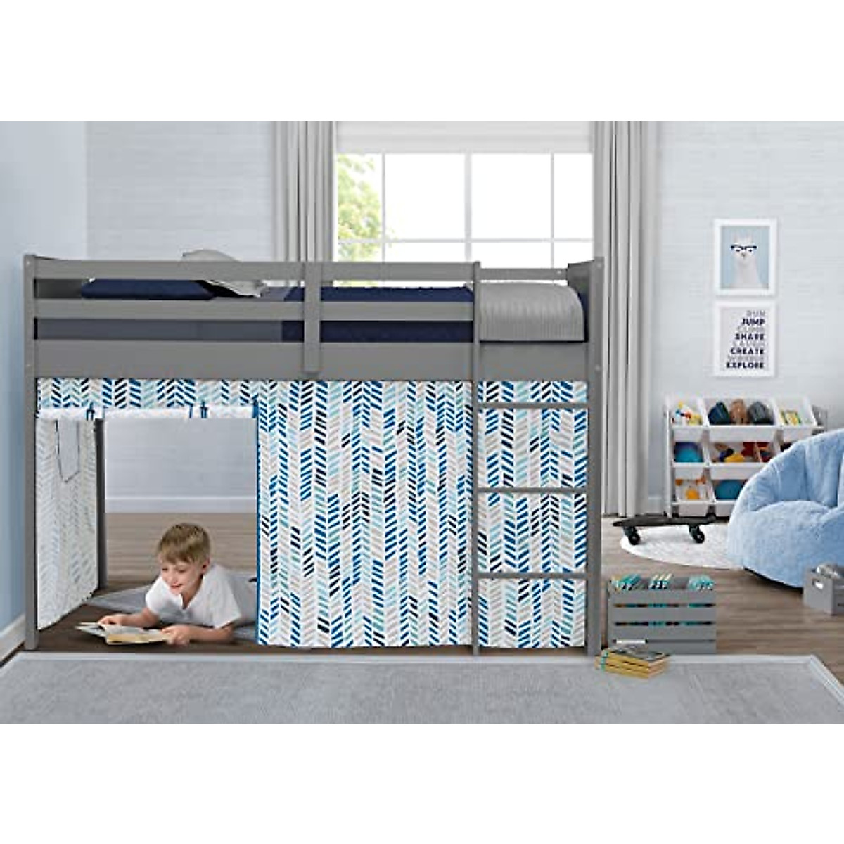 Delta Children Loft Bed Tent - Curtain Set for Twin Loft Bed (Bed Sold Separately), Arrowhead