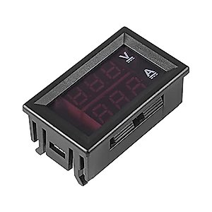 ALMOCN 4 Pack 0.28" LED Digital Voltmeter Ammeter, DC 100V 10A Voltage Current Tester Digital Multimeter Display Volt Meter Gauge(Red&Blue Display)