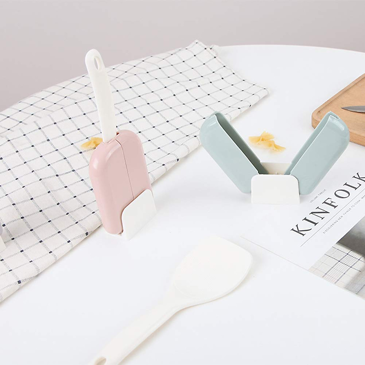 2 Sets Japanese Rice Cooker Ladle Spoon Rice Spoon Holder Rice Scoop Dustproof Cover Rice Scoop Holder Kitchen Tool Spoon Rest Large