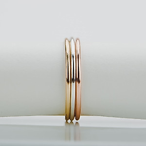 1mm Thin Smooth Stacking Skinny Ring in Sterling Silver, Gold, or Rose Gold | Comfort Fit | Sizes 2-12 (2, 14K Rose Gold Fill)