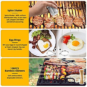 139PCS Griddle Accessories Kit, AIKWI Flat Top Griddle Grill Tools Set for Blackstone and Camp Chef, Upgrade Grill BBQ Spatula Set, Included Cheese Melting Dome, Turner & More Outdoor Cooking Tools