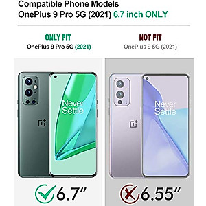 Poetic Guardian Case Designed for Oneplus 9 Pro 5G, Built-in Screen Protector Work with Fingerprint ID, Full Body Hybrid Shockproof Bumper Cover Case, Black/Clear