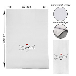 DOTAIN Funny Cute White Sharks Ocean Boop Waffle Weave Dish Towel Cloth Decor,Ocean Shark Themed Washable Dishcloth for Kitchen Bathroom Washing Drying Cleaning(24x16inch)