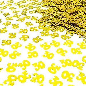 30th Birthday Confetti Number 30 Confetti 30th Anniversary Party Confetti for Party Table Decoration Supplies or DIY (Golden,1.5 Oz 1500 Pieces)