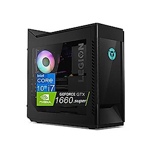 Lenovo Legion Tower T5 5i Gaming Desktop Computer (Intel 8-Core i7-10700, GeForce GTX 1660 Super 6GB, 16GB RAM, 1TB SSD + 1TB HDD) 150W RGB Cooler, Wi-Fi 6, Win 10 / Win 11 Home, Black
