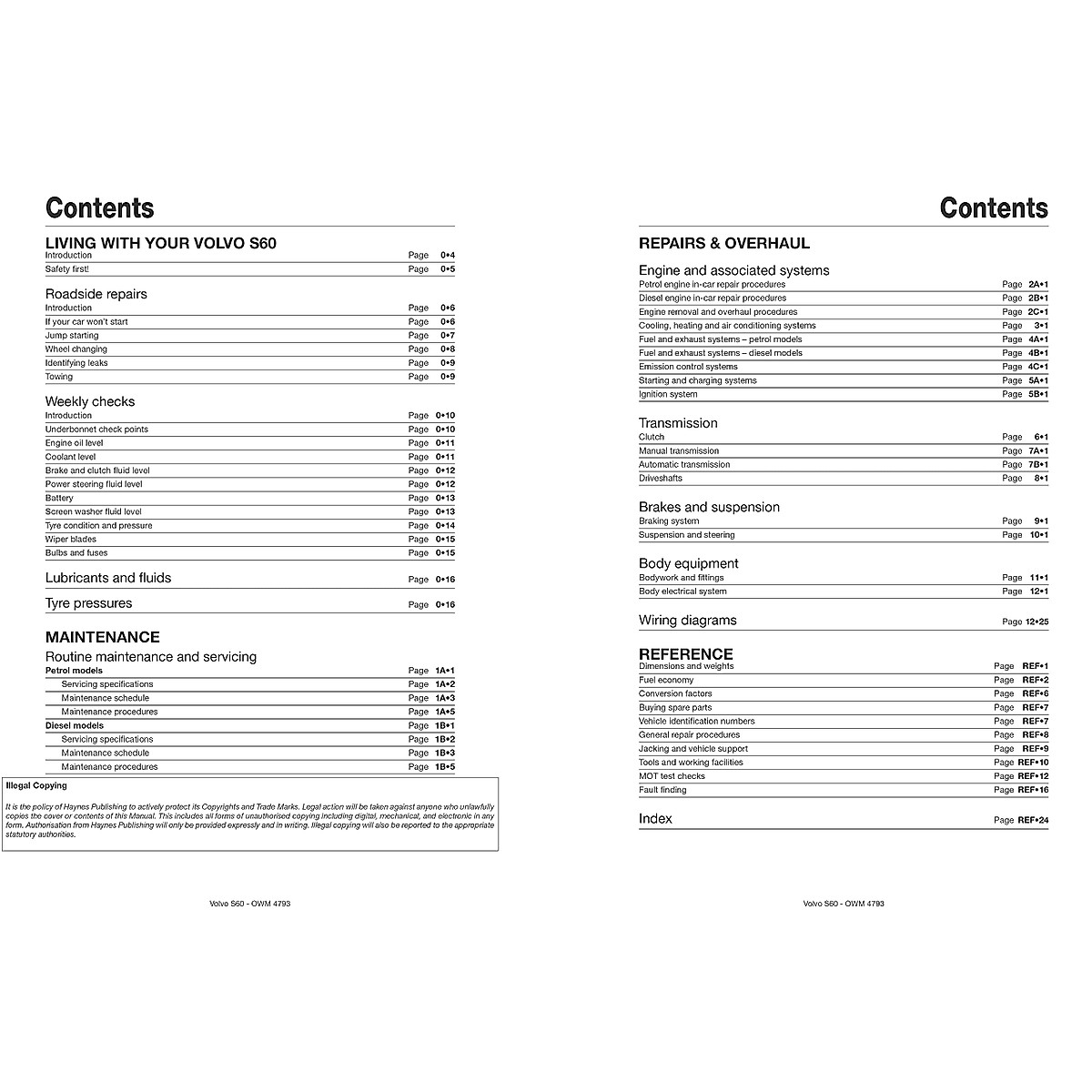 Volvo S60 Petrol & Diesel (00 - 09) Haynes Repair Manual (Paperback)