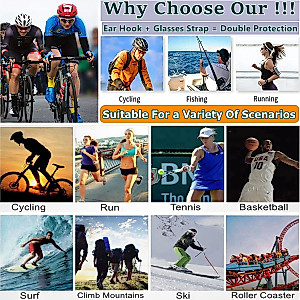 10 Pcs Glasses Strap, Sunglasses Strap, Eyeglasses Strap, 2 Pcs Upgrade Adjustable Eyewear Retainer, With 8 Pcs Ear Hooks, Sports Sunglasses Eyeglass Strap for Men Women Kids Glasses Holder Strap