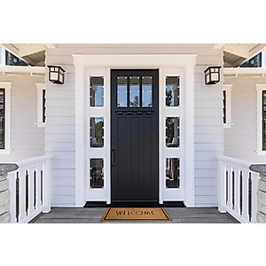 Rae Dunn Welcome Door Mat - 24" x 36" Welcome Mat - Coco Coir Coconut Fiber and Waterproof Rubber Back - Cute Decor Indoor and Outdoor Rug for Front Porch, Entrance, Entryway, Patio