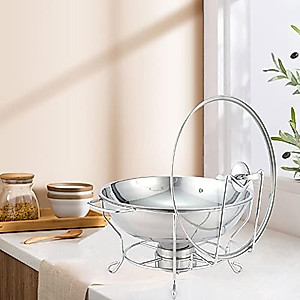 MagiDeal Round Buffet Chafer Multifunction with Lids 3.5L Portable Large Capacity Warming Tray Serving Tray Holder Chafing Dish for Catering Parties