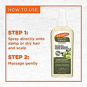 Palmer's Olive Oil Formula Hair Conditioning and Scalp Oil Spray, Hydration and Shine Therapy for Dry or Damaged Hair, Promotes Scalp Health, 5.1 Oz (Pack of 2)
