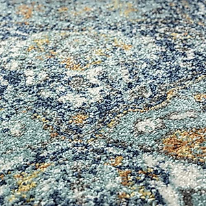 Oriental 4620 Floral Marine Blue Area Rug