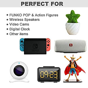 Wall Shelf Speaker Stand, TXEsign Small Wall Shelf Speaker Mount for Bluetooth Speaker, Webcam, Cell Phones, Toy Display Shelf Acrylic Floating Speaker Shelf (9-Inch (Black))