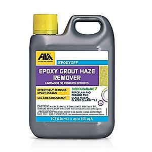 FILA EPOXYOFF, Epoxy Grout Haze Remover, Effectively Removes Epoxy Residue, The Product Can Be Applied on Vertical Surfaces, Gel, 1 QT