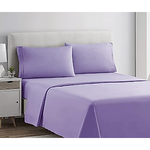 KAYLEN HOME 1800 TC Deep Pocket Full Size Sheets Set up to 16" - Hotel Luxury Extra Soft Brushed Microfiber 4 PC Bed Sheet Set, Lavender Mist