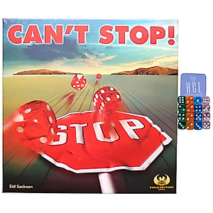 Can't Stop, Family Board Game, Fun for Kids, Teens, and Adults Bundled with Three Extra Sets of Dice (Eagle-Gryphon 2021 Edition)