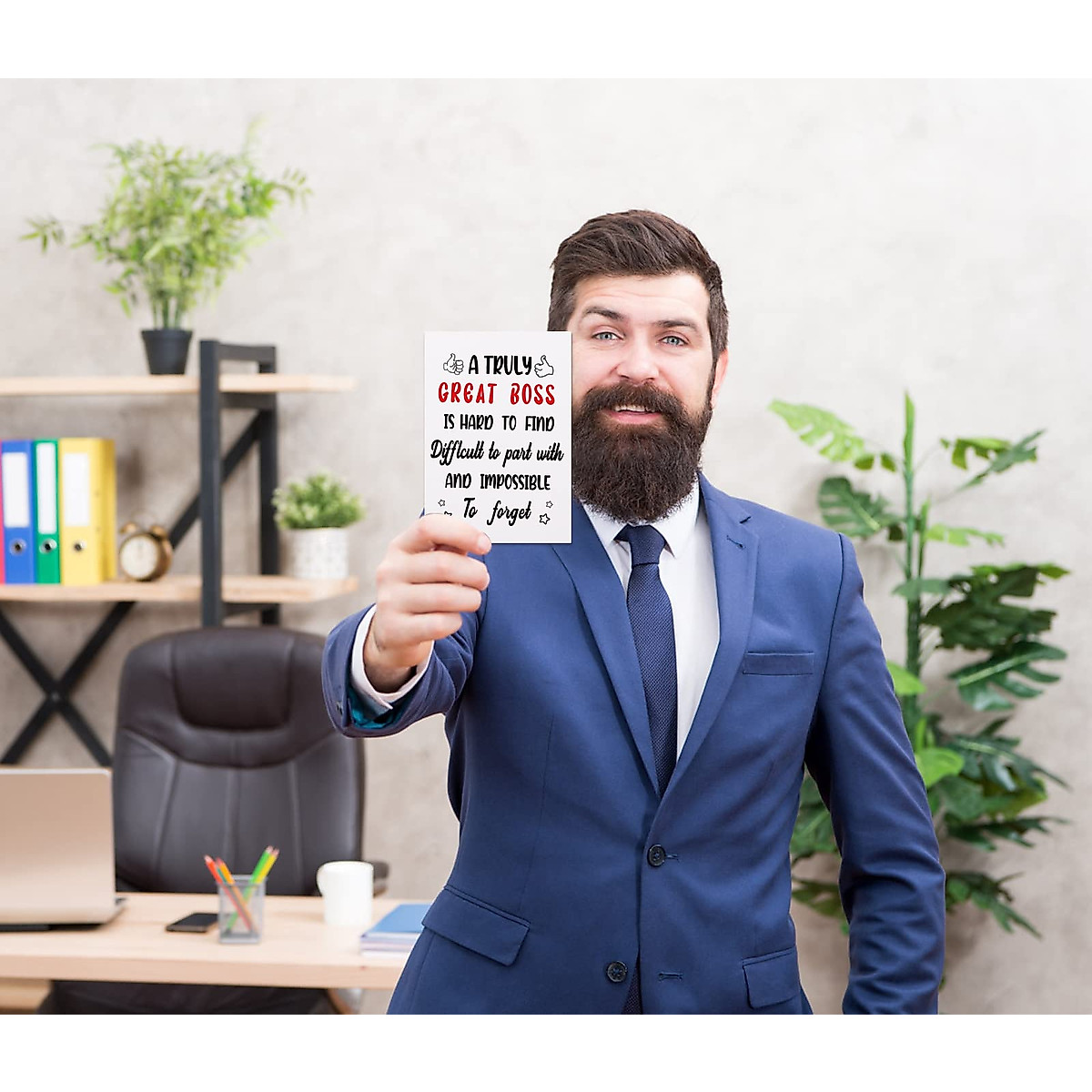 WhatSign Boss Day Card for Women Men 4"x6" National Bosses Day Gifts Card for Male Female Boss Lady Her Him Happy Boss's Day Gift Ideas Cards Boss Christmas Birthday Gift Greeting Cards with Envelopes