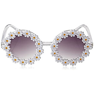 Circus NY by Sam Edelman Women's CC346 Daisy Flower Round Sunglasses with UV400 Protection - Trendy Gifts for Her, 49mm