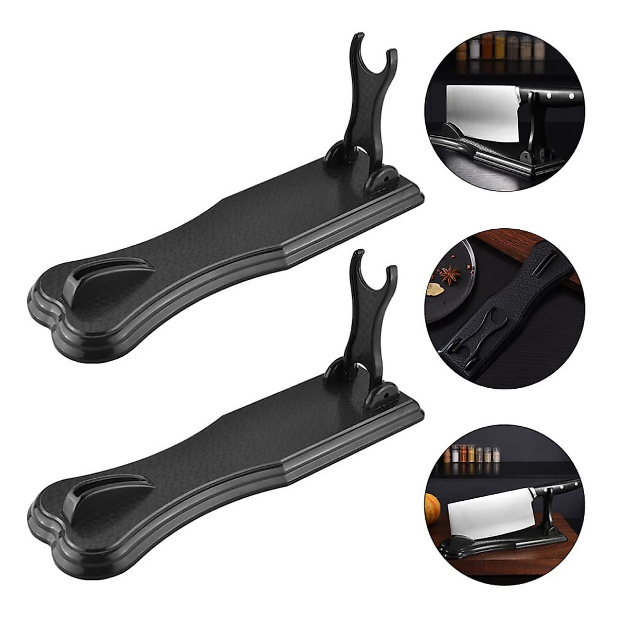 Hemoton 2Pcs Kitchen Knives Storage Racks Chef Cutters Holder Stand Knives Display Bracket Cutters Organizer Container Cutlery Storage Block