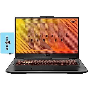 ASUS TUF Gaming A17 Gaming & Entertainment Laptop (AMD Ryzen 5 4600H 6-Core, 32GB RAM, 1TB PCIe SSD, GeForce GTX 1650, 17.3" 144Hz Full HD (1920x1080), WiFi, Win 11 Home) with Dockztorm Hub