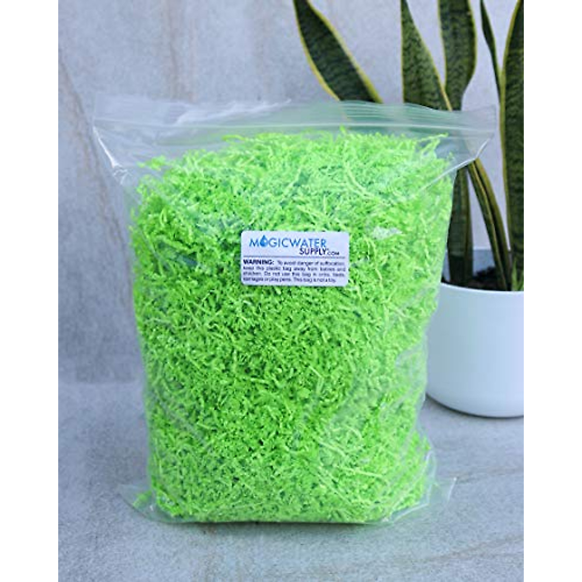 MagicWater Supply Soft & Thin Cut Crinkle Paper Shred Filler (2 LB) for Gift Wrapping & Basket Filling - Lime Green