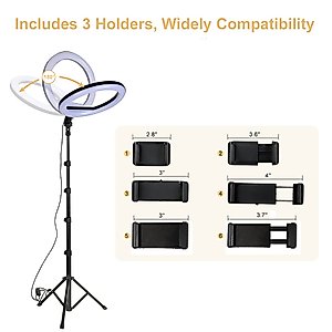 Znbruiap 10 in RGB Selfie Ring Light with Tripod Stand & Phone Holders-Ring Light Color Changing with Desktop Tripod and Remote