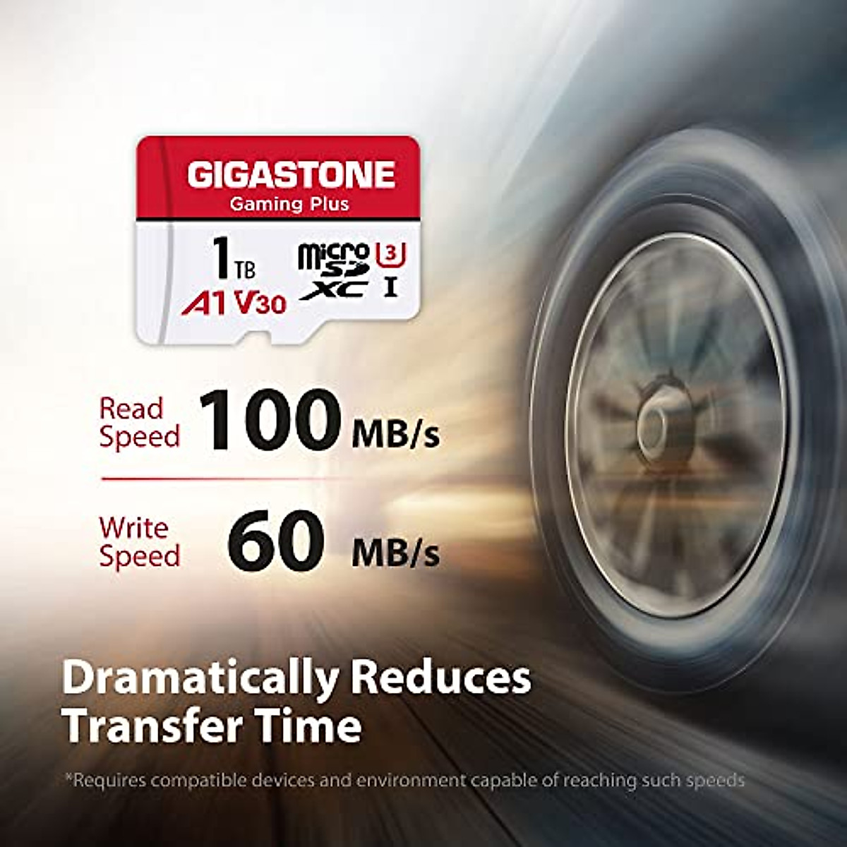 [Gigastone] 1TB Micro SD Card, Gaming Plus, MicroSDXC Memory Card for Nintendo-Switch, Wyze, GoPro, Dash Cam, Security Camera, 4K Video Recording, UHS-I A1 U3 V30 C10, up to 100MB/s, with Adapter