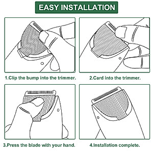3 Pack Replacement Blades Compatible with Meridian Trimmer, Hygienic Ceramic Replacement Blades Compatible with Meridian Body Trimmer (Onyx & Sage), Green