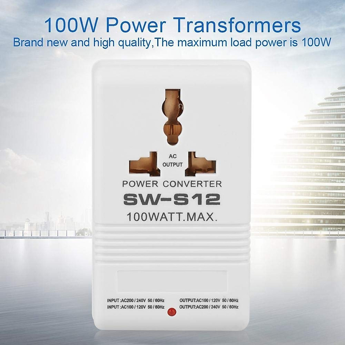 Voltage Converter - Power Plug Adapter 100W 110V/120V to 220V/240V Step-Up and Down Voltage Converter Transformer Travel Voltage Power Converter (CN Standard Plug