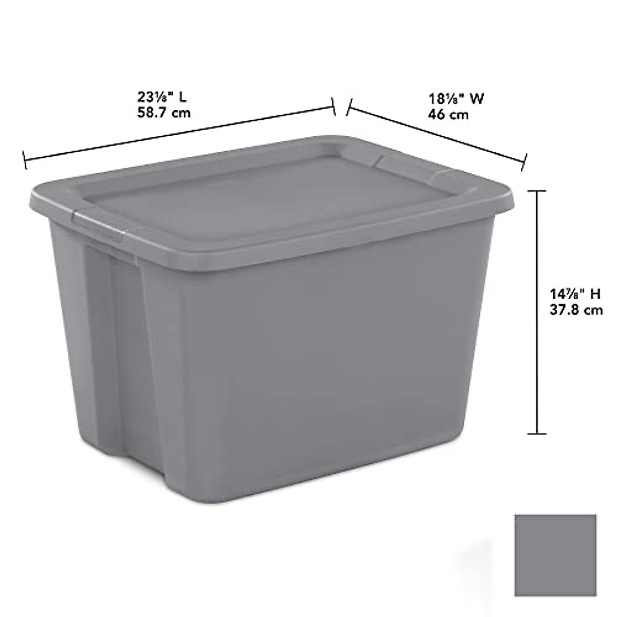 18 Gallon Storage Tote Box, Plastic Storage Bin Tote Organizing Container With Durable Lid, Stackable and Nestable Snap Lid Plastic Storage Bin, Set of 8