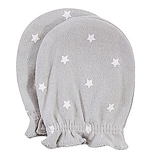 Hudson Baby Unisex Baby Cotton Scratch Mittens, Royal Safari, 0-6 Months