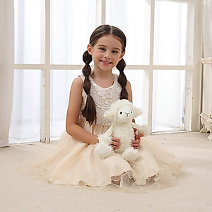 Apricot Lamb Toys Plush White Plush Lamb Stuffed Animal Soft Cuddly Perfect for Child （White Plush Lamb ，8.5 Inches