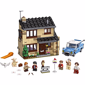 LEGO Harry Potter 4 Privet Drive 75968 House and Ford Anglia Flying Car Toy, Wizarding World Gifts for Kids, Girls & Boys with Harry Potter, Ron Weasley, Dursley Family, and Dobby Minifigures