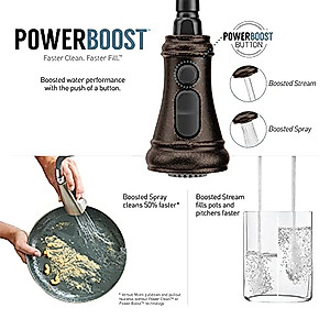 Moen S73204ORB Weymouth Two Handle Pulldown Bridge Kitchen Faucet, Oil Rubbed Bronze