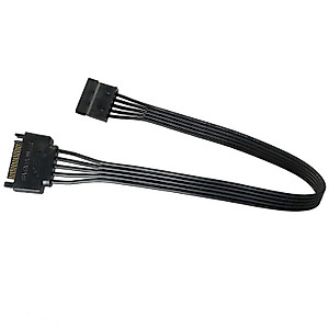 Longdex SATA Power Extension Cable 11.8Inch Black 15Pin SATA Male to Female Extender Cable Adapter for HDD Hard Drive